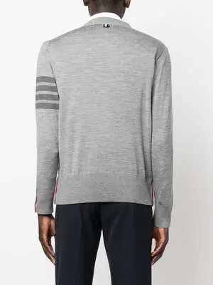 Thom Browne 4-bar V-neck Cardigan - Grey