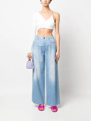 BLUGIRL Denim Wide-leg Trousers