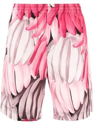 MSGM Banana-print Track Shorts - Pink