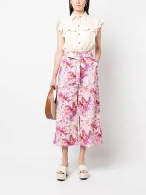 Liu Jo Floral-print Cropped Trousers
