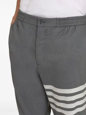 Thom Browne 4-bar Elasticated Ankles Trousers - Grey