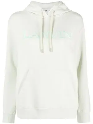LANVIN Logo-embroidered Hoodie - Green