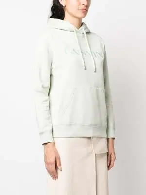 LANVIN Logo-embroidered Hoodie - Green