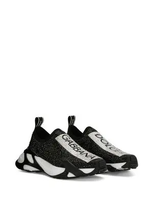 Dolce & Gabbana Fast Rhinestone-embellished Sneakers - Black