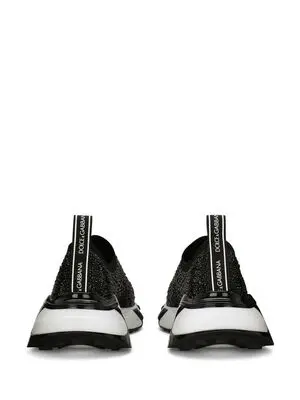 Dolce & Gabbana Fast Rhinestone-embellished Sneakers - Black