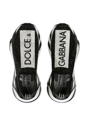 Dolce & Gabbana Fast Rhinestone-embellished Sneakers - Black
