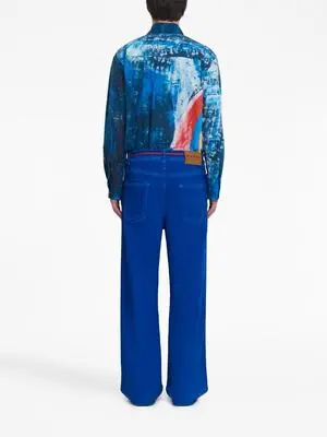 Marni Straight-leg Twill Trousers - Blue
