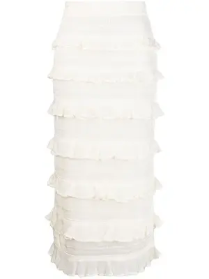 Zimmermann Wonderland Frill Ruffled Skirt - Neutrals