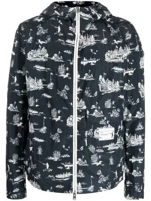 Woolrich Graphic Print Ripstop Windbreaker - Blue
