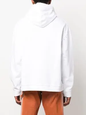 Raf Simons Logo Patch Ripped Hoodie