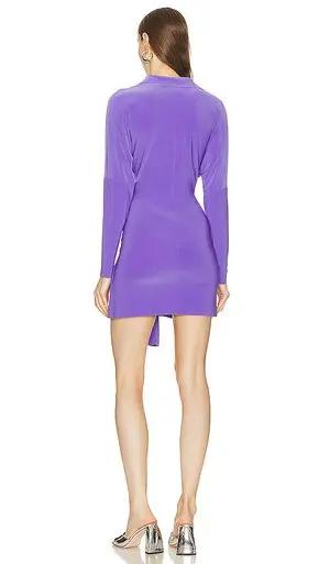 norma kamali mini tie front nk shirt dress Norma Kamali x REVOLVE Mini Tie Front Nk Shirt Dress in Grape