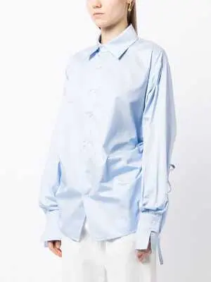 WOERA Drawstring Cotton Shirt