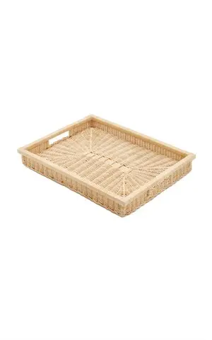 MODA DOMUS Wicker Rectangular Tray - Neutral