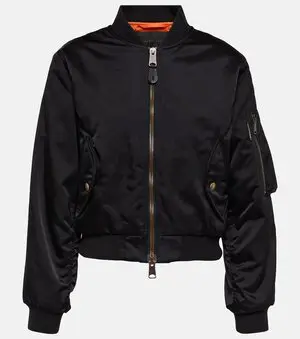 Balenciaga Shrunk Cropped Bomber Jacket - Black | Editorialist