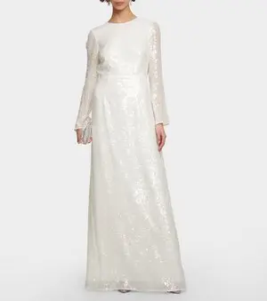 Erdem Yoanna Sequined Gown - White