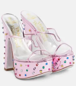 VIVIENNE WESTWOOD Candy Embellished Platform Mules - Pink