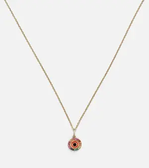 SYDNEY EVAN Evil Eye 14kt Yellow Diamond Necklace