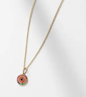 SYDNEY EVAN Evil Eye 14kt Yellow Diamond Necklace