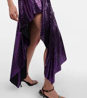 Alexandre Vauthier Embellished Asymmetrical Midi Dress - Purple