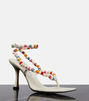 JIMMY CHOO Amiral 90 Embellished Leather Sandals