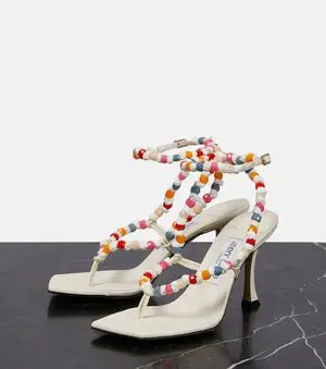 JIMMY CHOO Amiral 90 Embellished Leather Sandals
