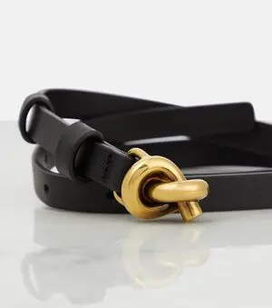 Bottega Veneta Knot Leather Belt - Black