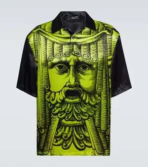Versace Printed Satin Bowling Shirt