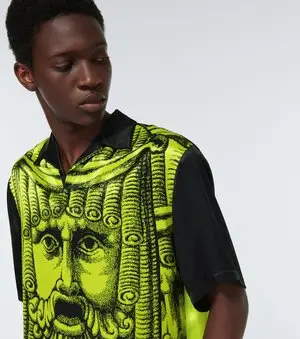 Versace Printed Satin Bowling Shirt