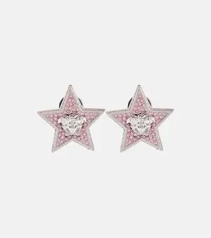 Versace Medusa Embellished Earrings - Pink