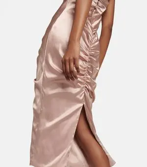 Alessandra Rich Ruched Cutout Midi Dress