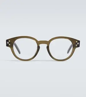 Dior Cd Diamondo R1i Round Frame Glasses - Brown