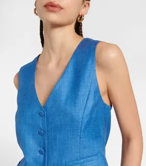 Gabriela Hearst Coleridge Wool-blend Vest - Blue