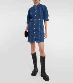 7 For All Mankind Marina Denim Mini Shirt Dress