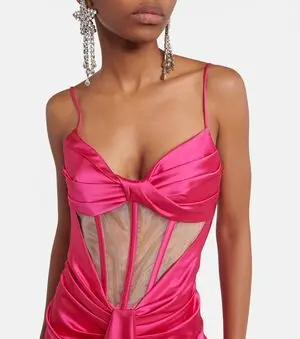 RASARIO Draped Corset Gown