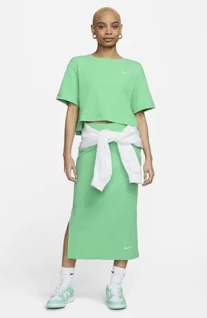 Nike Ribbed Cotton Blend Skirt