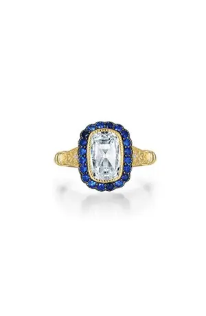 Lafonn Simulated Diamond And Sapphire Ring - White
