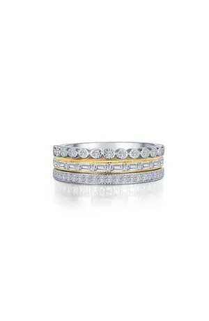 Lafonn Set Of 3 Stackable Rings - Gold/silver