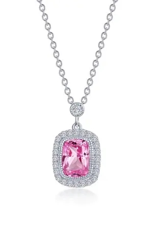 Lafonn Lab Created Sapphire And Simulated Diamond Pendant Necklace - Pink