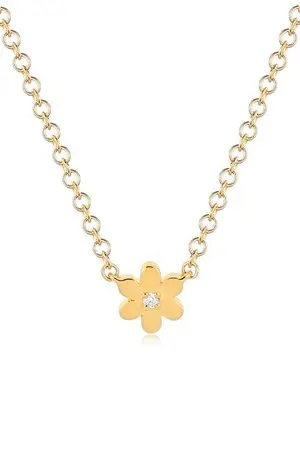 Ef Collection Baby Daisy Pendant Necklace - Yellow Gold