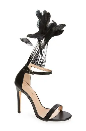 AZALEA WANG Oak Feather Trim Sandal