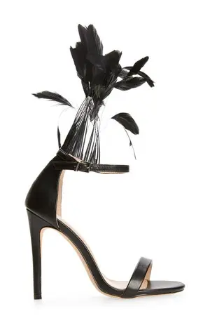 AZALEA WANG Oak Feather Trim Sandal