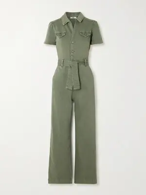 Paige PAIGE Anessa Belted Jumpsuit Green