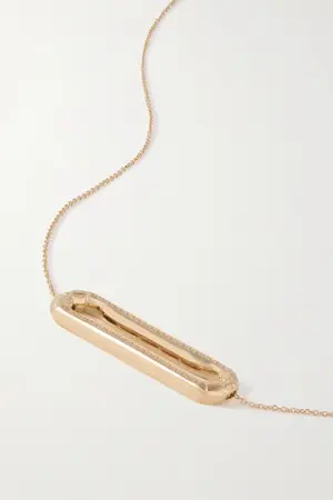 Lauren Rubinski 14-karat Diamond Link Necklace - Gold