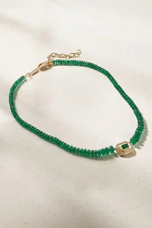 AZLEE 18-karat Emerald Necklace