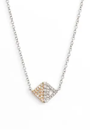 Bony Levy Diamond Pavé Triangle Pendant Necklace - White Gold/yellow Gold