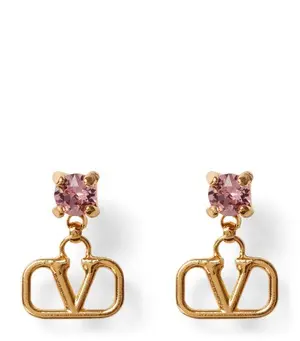 Valentino Garavani Vlogo Pendant Earrings - Metallic