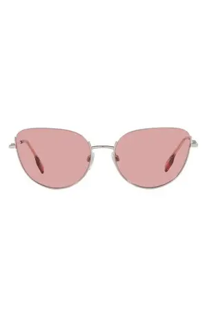Burberry Harper 58mm Cat Eye Sunglasses - Silver
