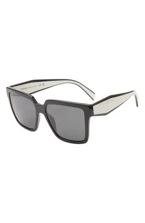 Prada 56mm Square Sunglasses - Black