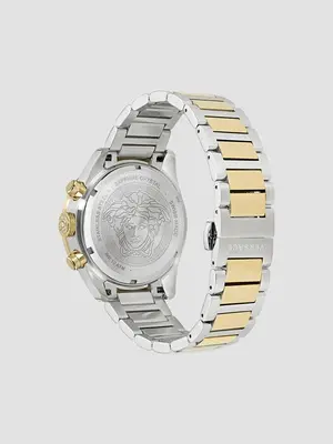 Versace Greca Dome Chrono Two-tone Stainless Steel Watch - Two Tone Green