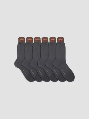 Stefano Ricci 6-pack Solid Cotton Socks - Grey